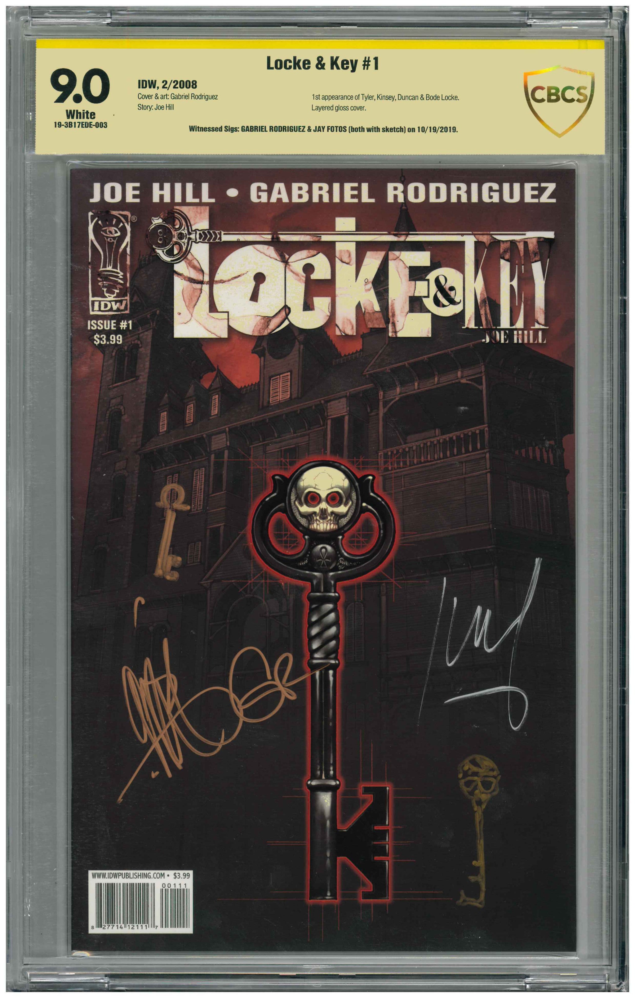 Locke & Key #1 | Unterschrieben & Sketch von Gabriel Rodriguez & Jay F